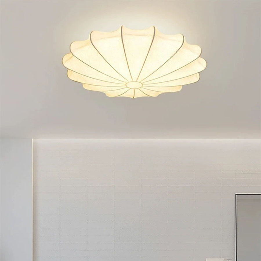 Minimalist Silk E27 Ceiling Lamp Wabi Sabi Chandelier