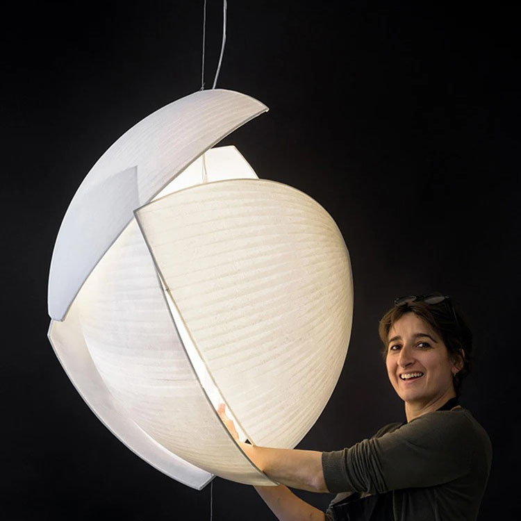 Silk Pendant Light, Cloth Hanging Light, Over Island Lamps