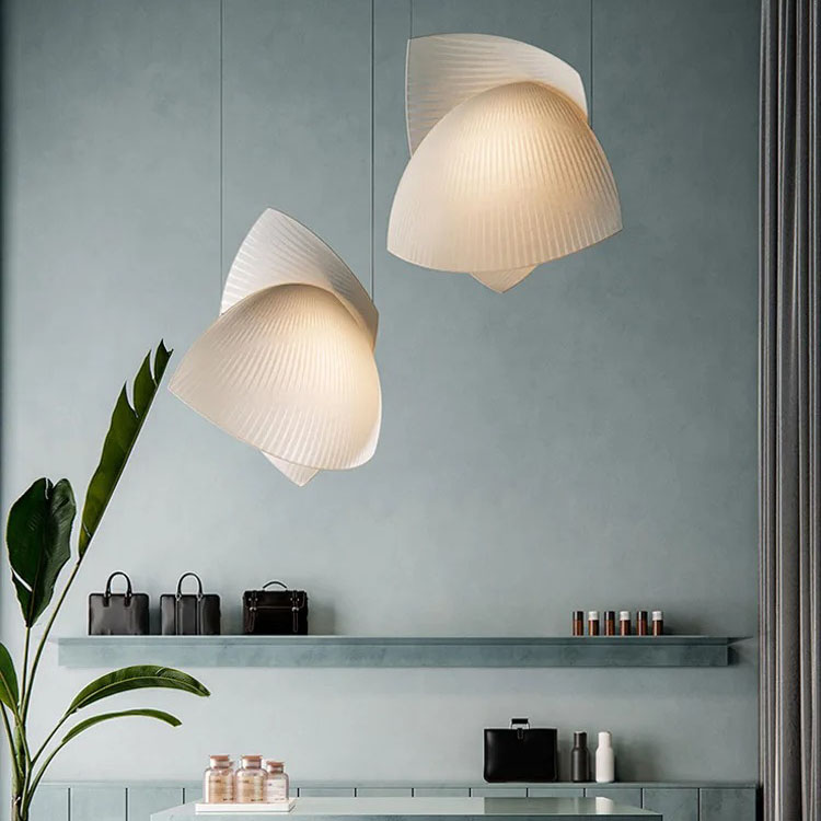 Silk Pendant Light, Cloth Hanging Light, Over Island Lamps