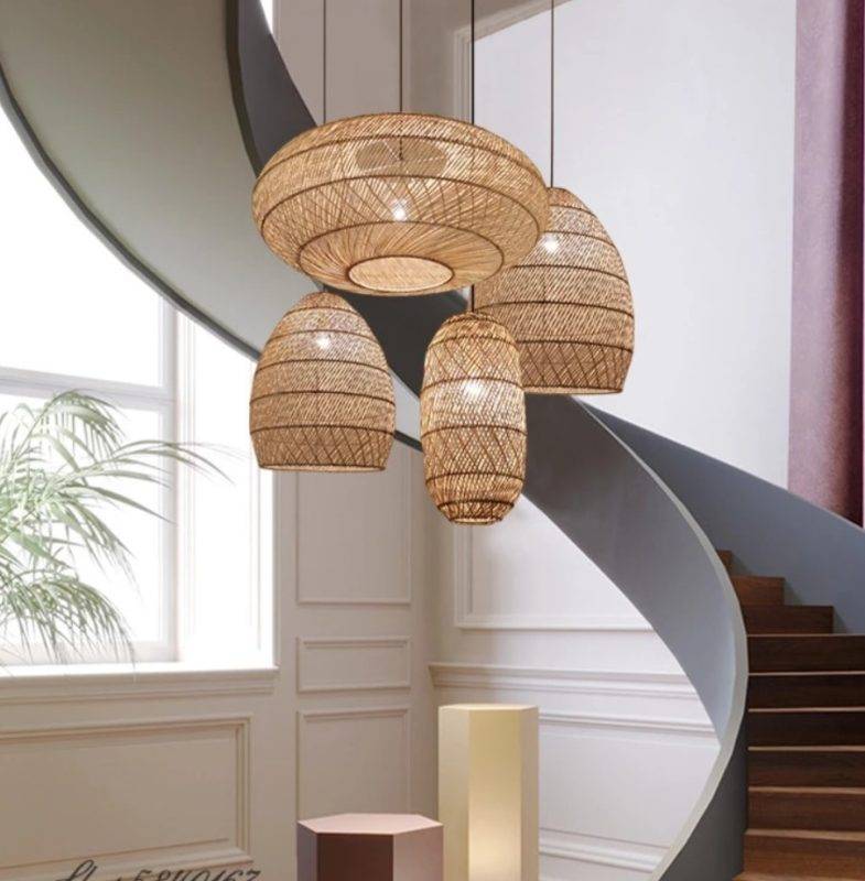 Sophisticated Woven Rattan Pendant Light Wicker Rattan Lamp Shade made ...