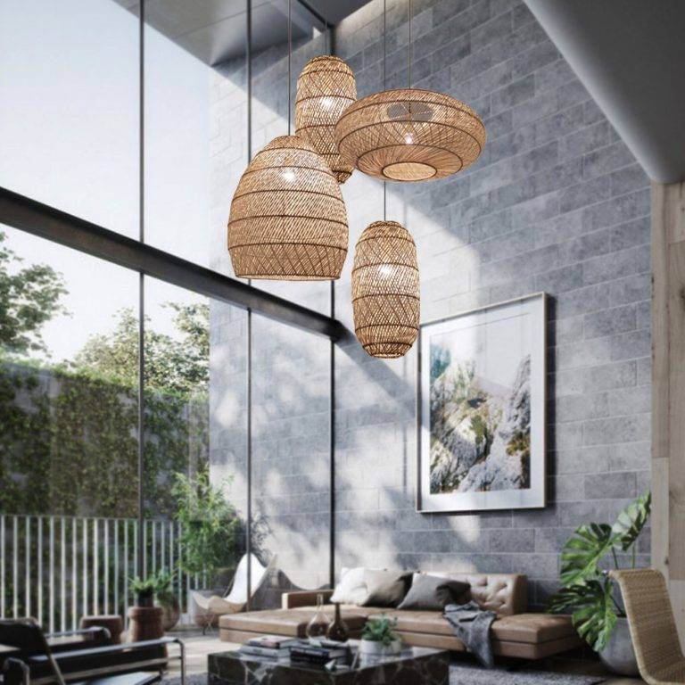 Sophisticated Woven Rattan Pendant Light Wicker Rattan Lamp Shade made ...