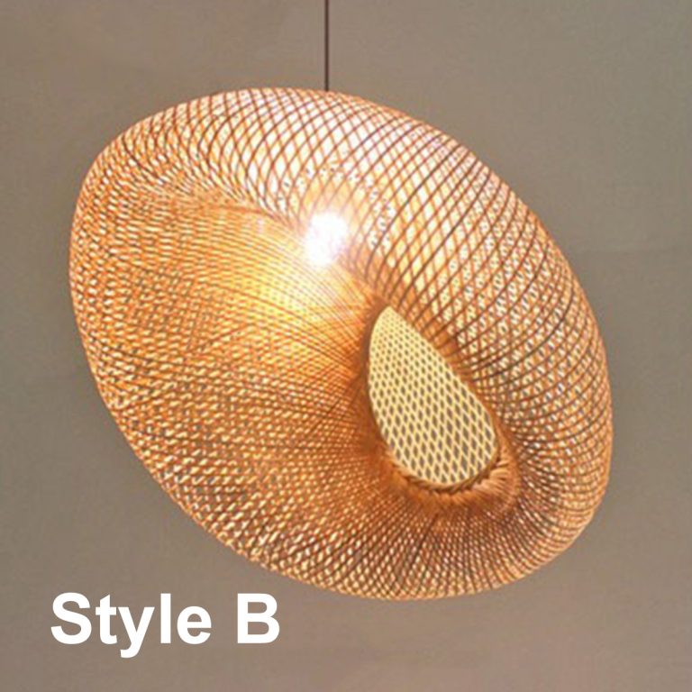 HQ Bamboo Pendant Light, Bamboo Lamp shade, Wicker Bamboo Light Fixture ...