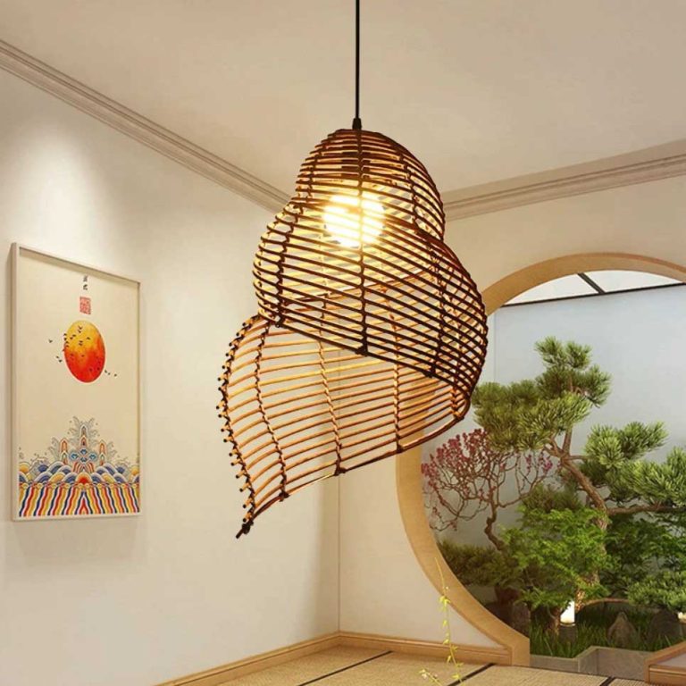 Snail Shape Light Fixture, Rattan Pendant Light Shade, Rattan Lamp ...