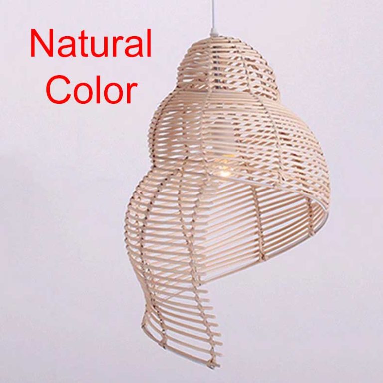 Snail Shape Light Fixture, Rattan Pendant Light Shade, Rattan Lamp ...