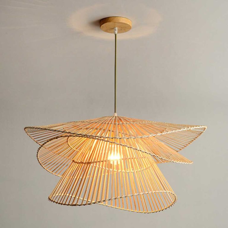 Three Tiers Bamboo Pendant Lights, Bamboo Lampshade, Wicker Lampshade ...