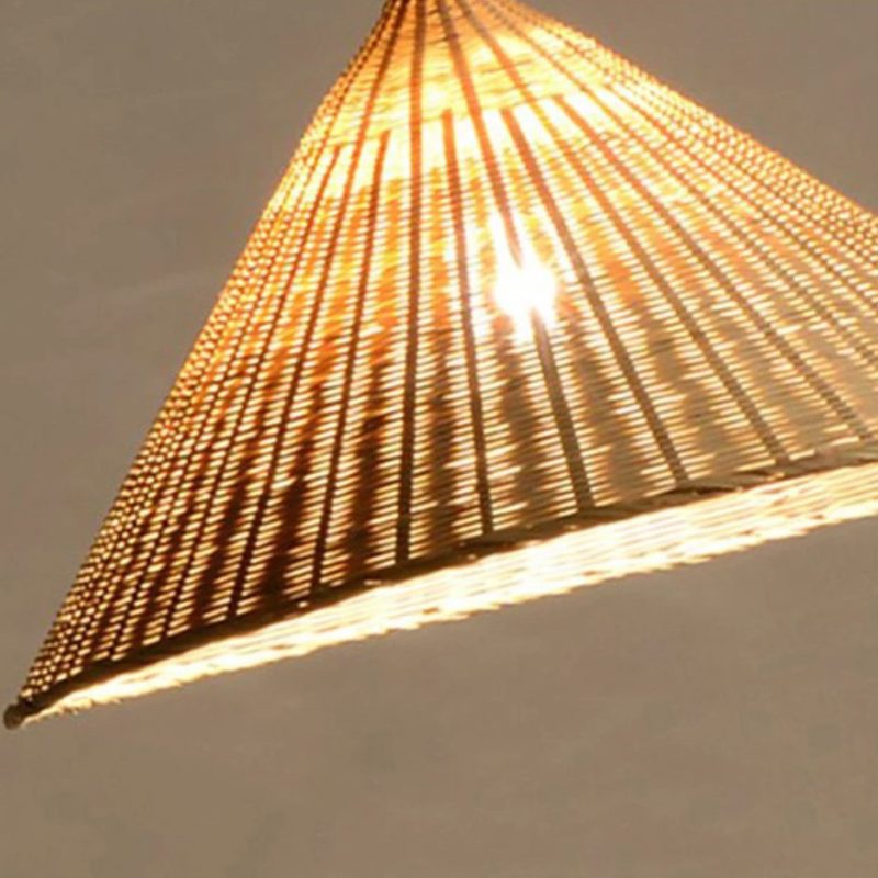 Rattan Cone Lampshade, Woven Pendant Light, Kitchen Lamp Wicker