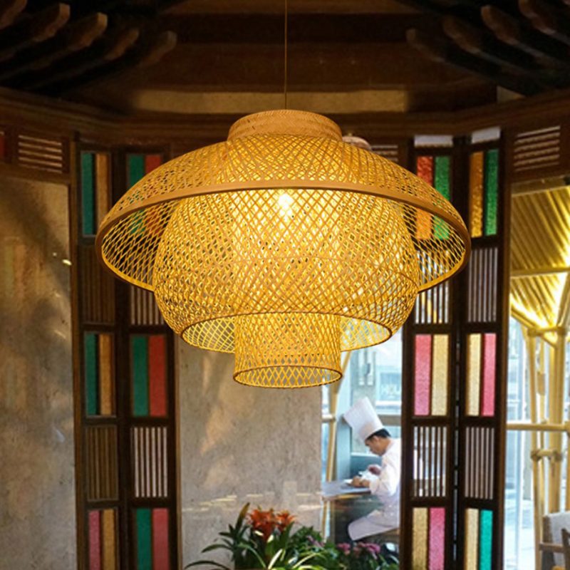 Woven Bamboo Pendant Lights, Wicker Bamboo Lamp Shade, Bamboo Light ...