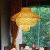 Woven Bamboo Pendant Lights, Wicker Bamboo Lamp Shade, Bamboo Light ...