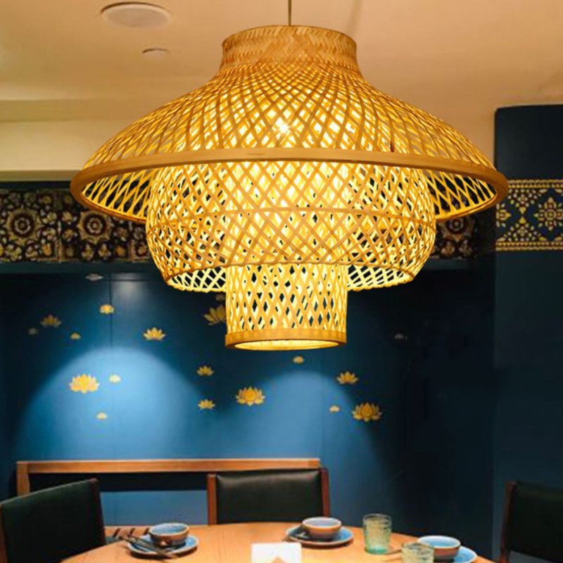 Woven Bamboo Pendant Lights, Wicker Bamboo Lamp Shade, Bamboo Light ...