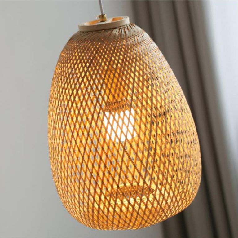 Woven Bamboo Lamp Shade, Wicker Bamboo Light Fixtures, Hanging Lamp