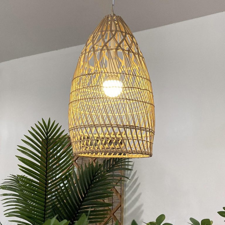 Woven Rattan Pendant Light, Rattan Lamp Shade, Wicker Rattan Light Fixture