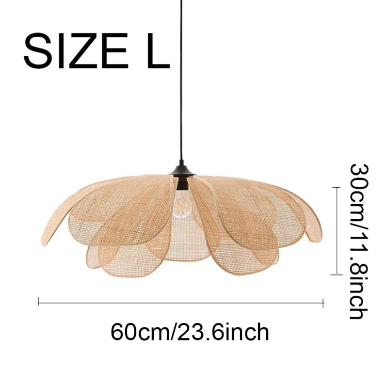 Creative Rattan Pendant Light, Flower Rattan Light, Living Room ...