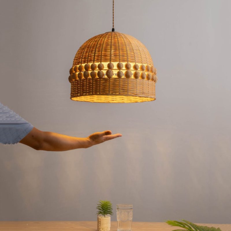 Small Bamboo Lamp Shade, Bamboo Pendant Light, Wicker Bamboo Lamp