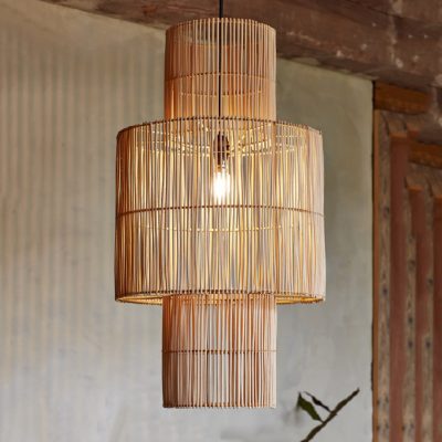 Woven Bamboo Lampshade, Bamboo Pendant Light, Wicker Bamboo Lantern