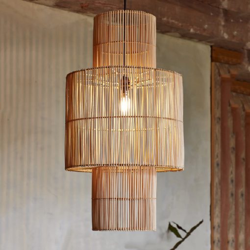 Woven Bamboo Lampshade, Bamboo Pendant Light, Wicker Bamboo Lantern