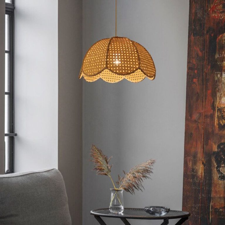 Woven Bamboo Pendant Light, Wicker Bamboo Lampshade, Kitchen Light Shade