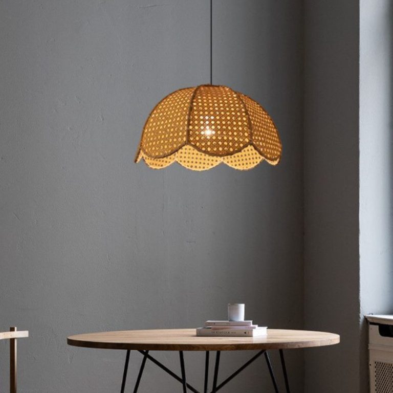 Woven Bamboo Pendant Light, Wicker Bamboo Lampshade, Kitchen Light Shade