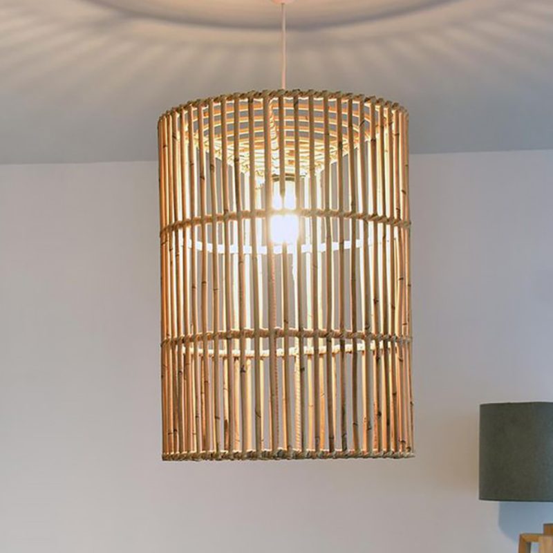 Woven Bamboo Lampshade, Bamboo Pendant Light, Wicker Bamboo Lantern