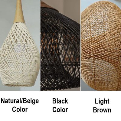 HQ Rattan Pendant Light, Wicker Rattan Lampshade, Dining Room ...