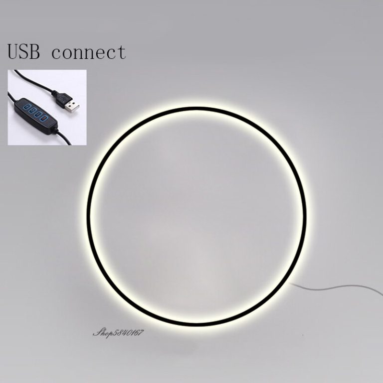 Modern Minimalist Led Rings Wall Lamp USB Living Room Background Wall ...