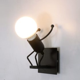 Wall Light Vintage Little Iron Man Wall Lamp Creative Cartoon Wall Sconce
