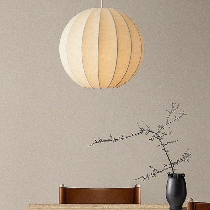 Minimalist Silk Pendant Lights, Fabric Lampshade